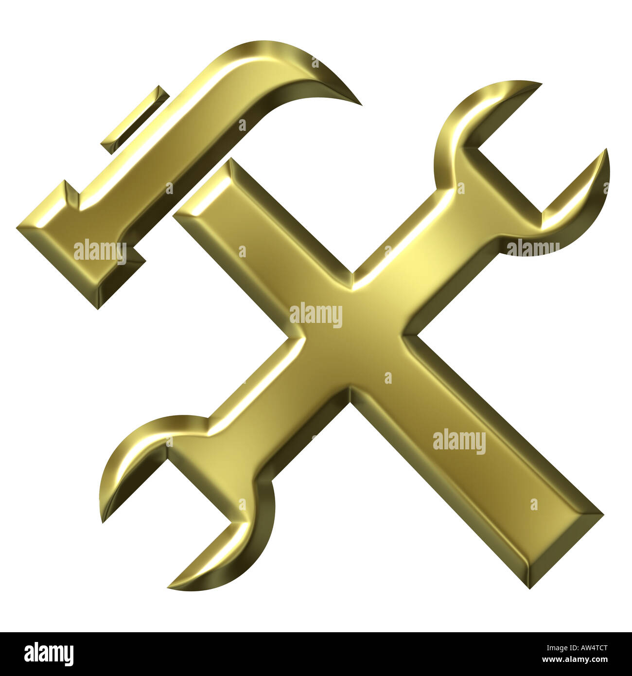 3d golden tools Stock Photo - Alamy