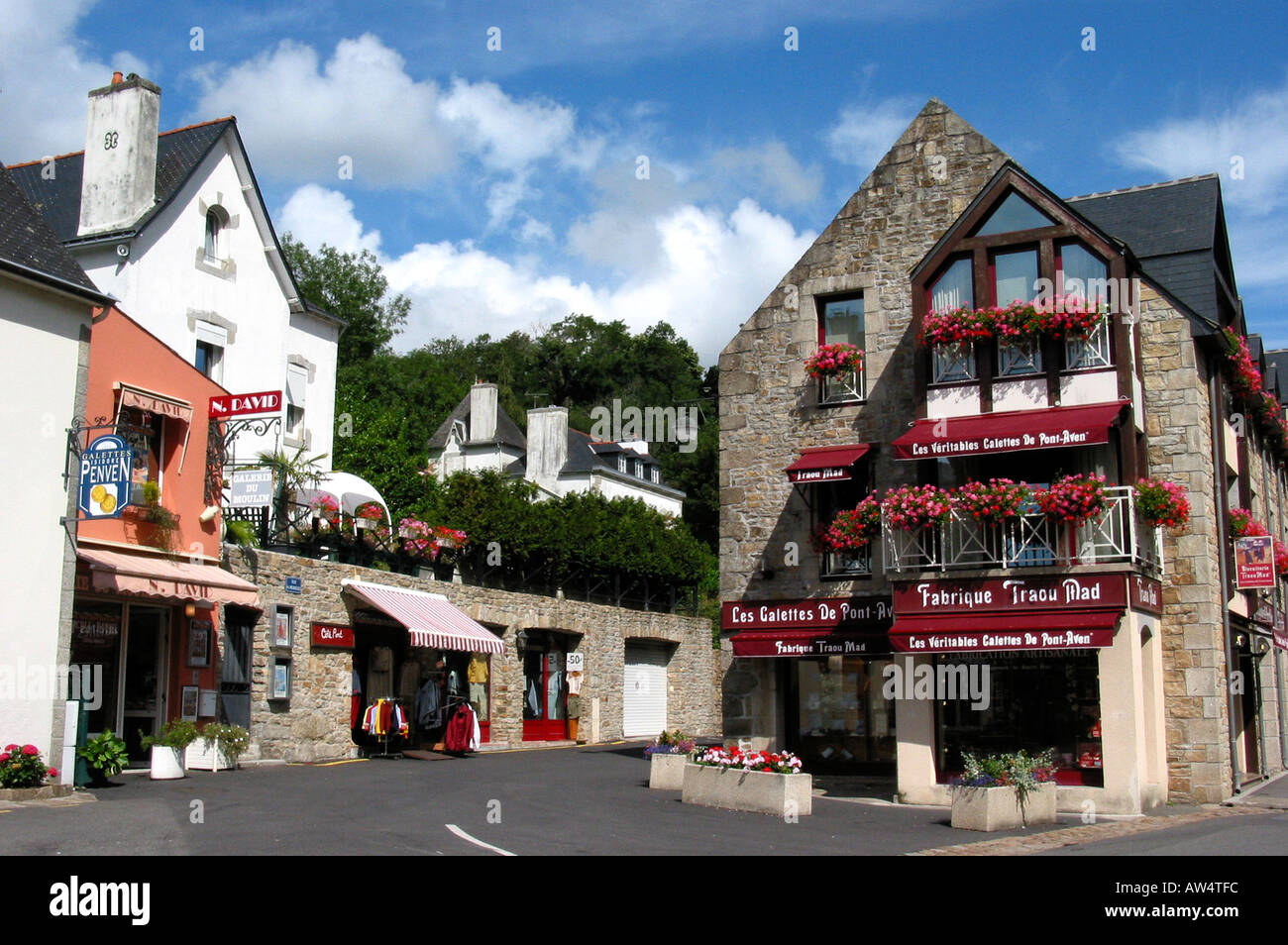 Pont-Aven on the Aven river, Finistere,Brittany, France Bretagne Stock ...