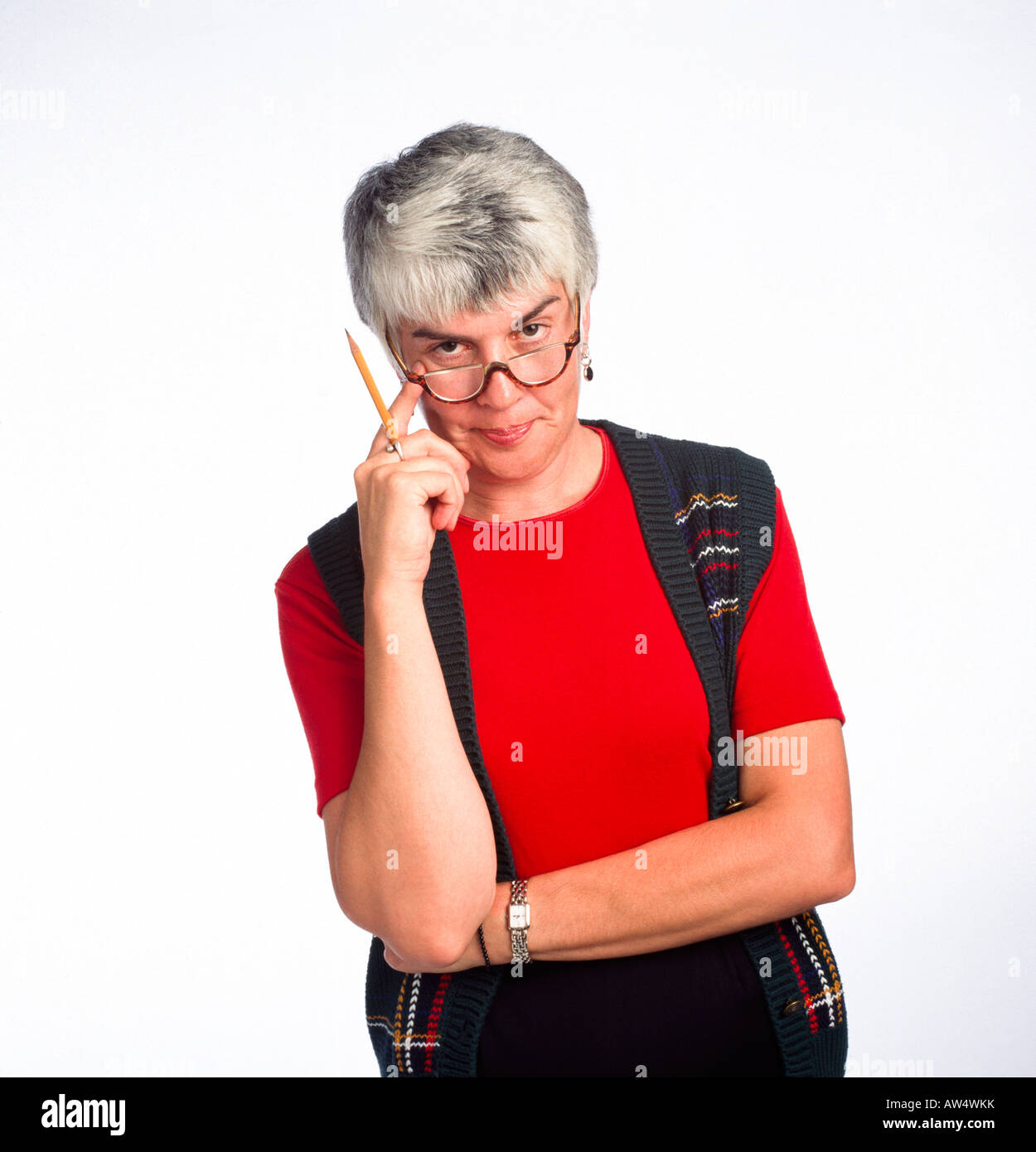 Stern looking woman Stock Photo - Alamy