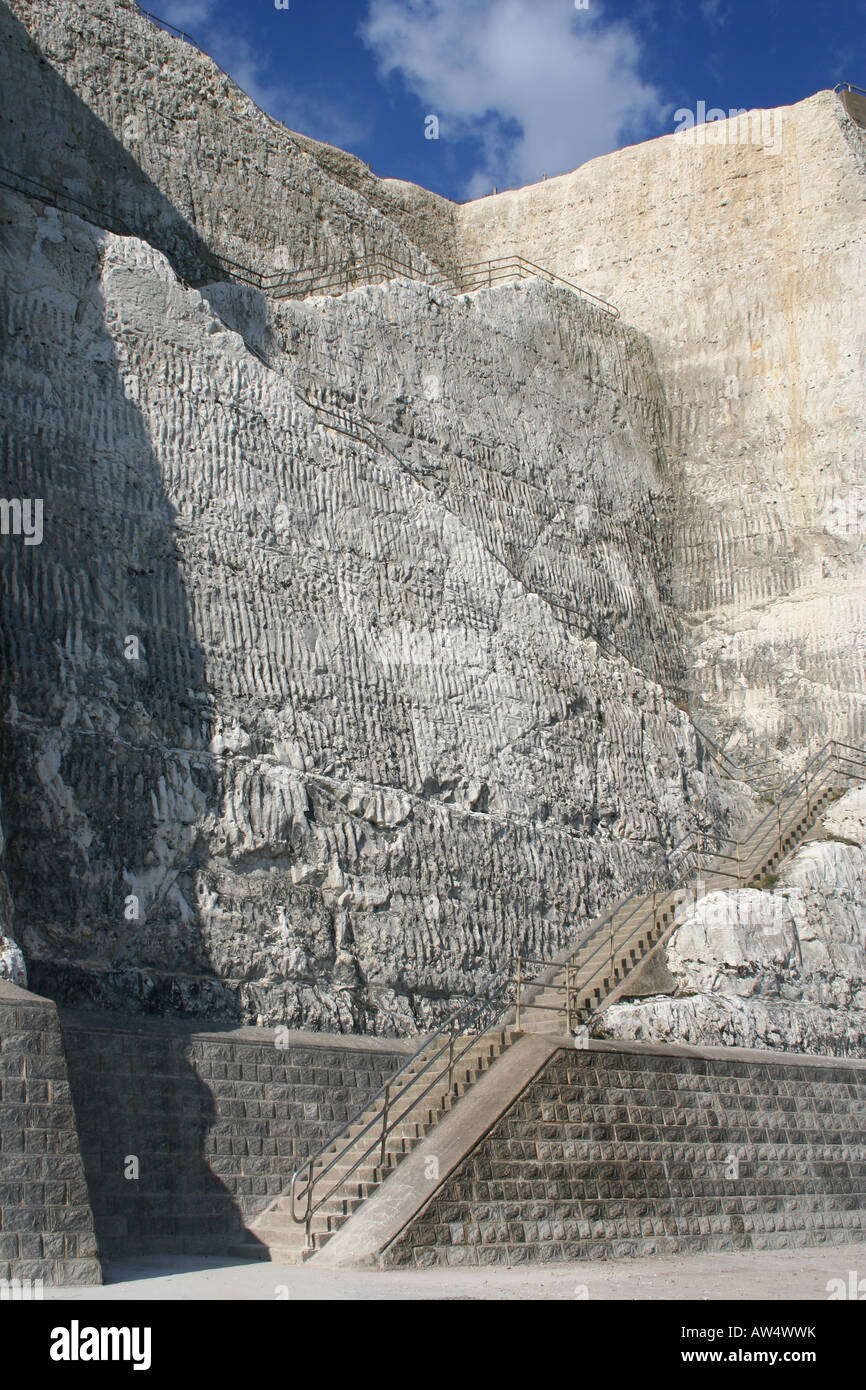 Steps in white cliffs in Southern England Stock Photo - Alamy
