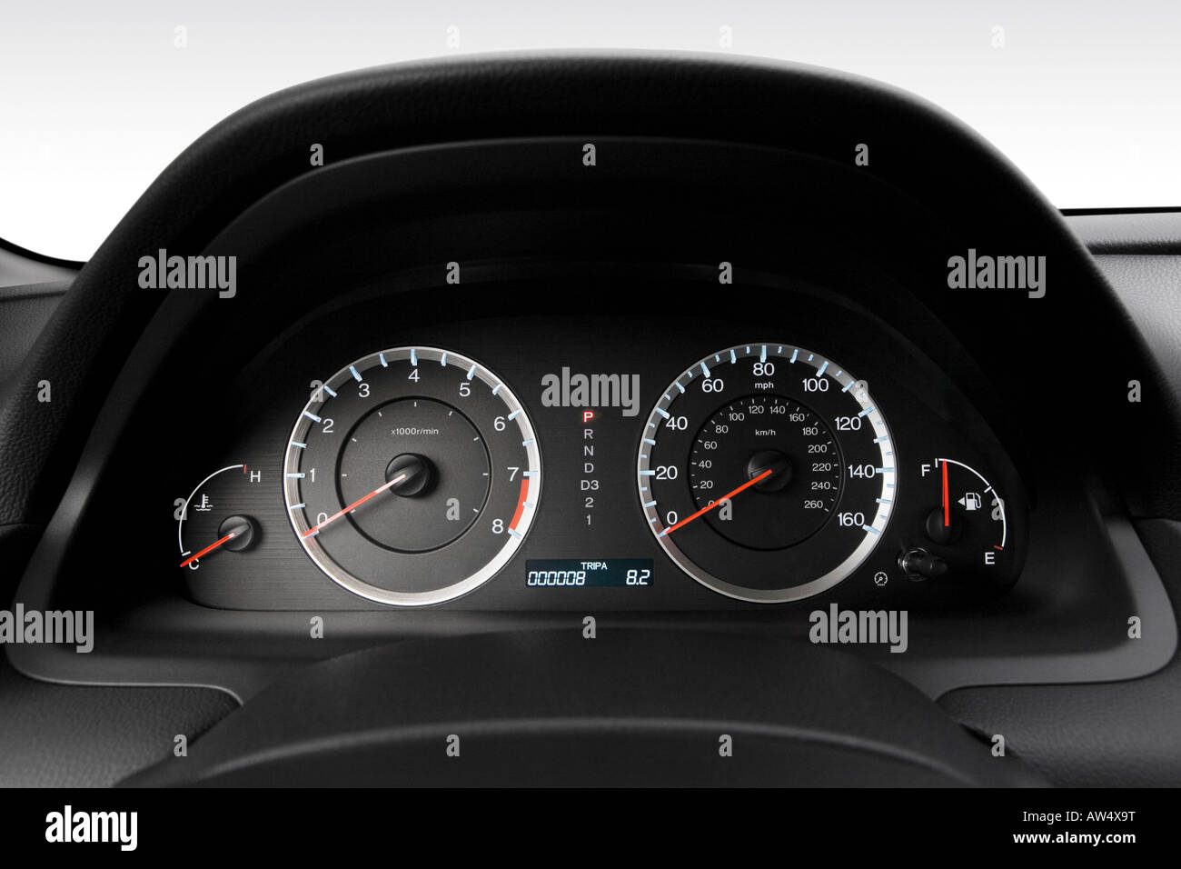 2008 Honda Accord LX-S in Silver - Speedometer/tachometer Stock Photo ...