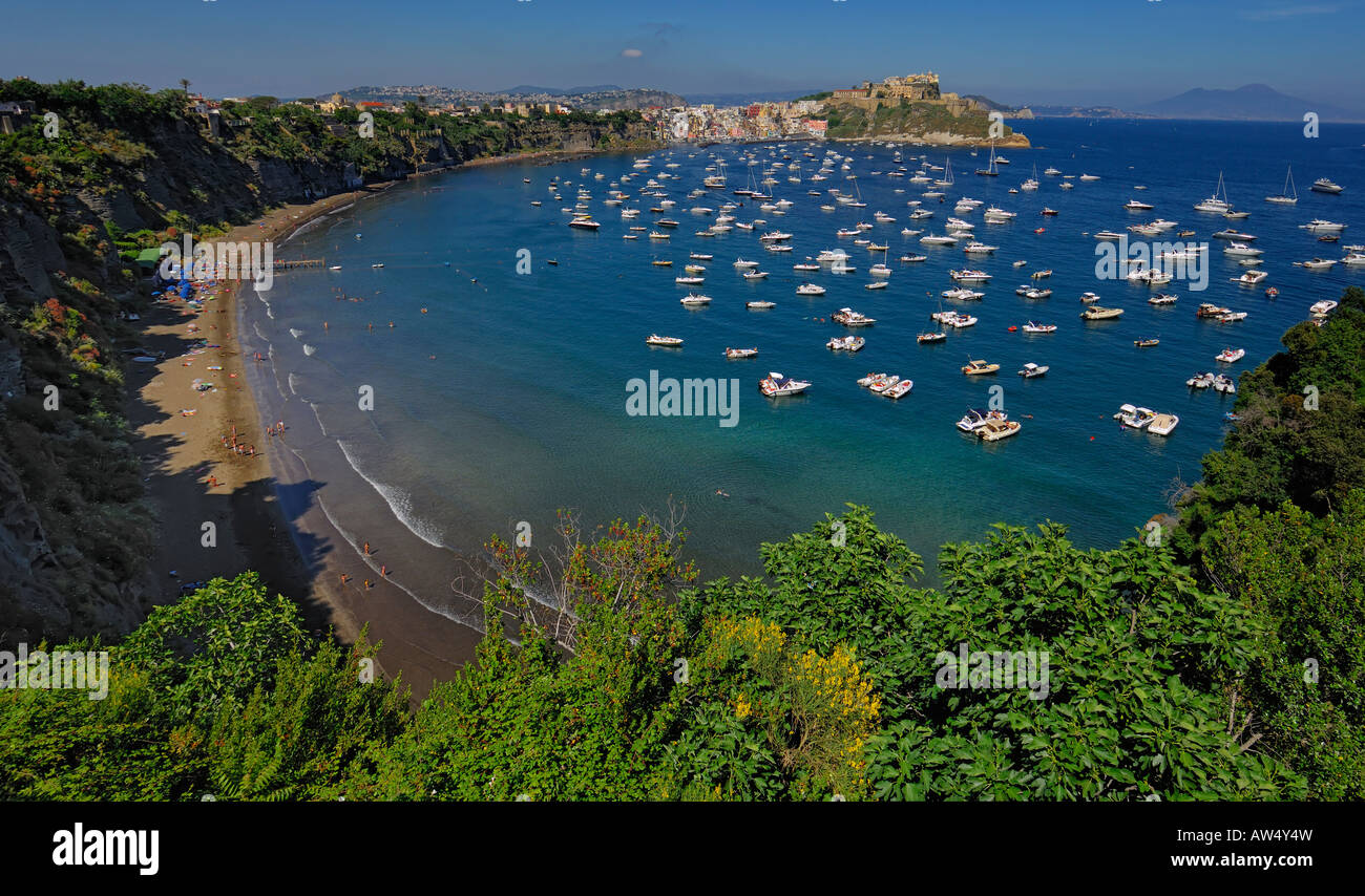 Island of naples boats fishing port seascape campania italy hi-res ...