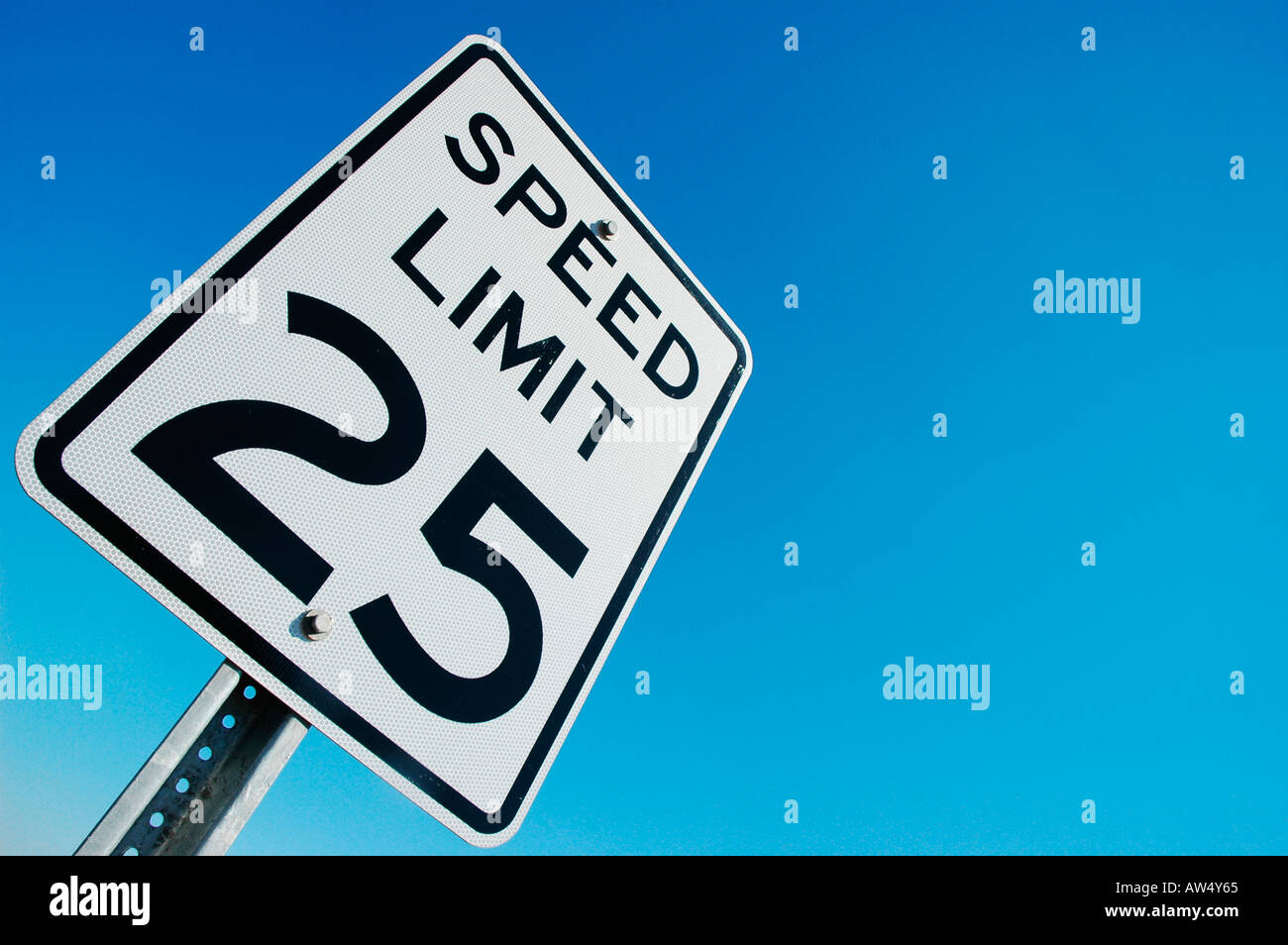 Speed Limit 25 sign on highway interstate freeway road street Stock ...
