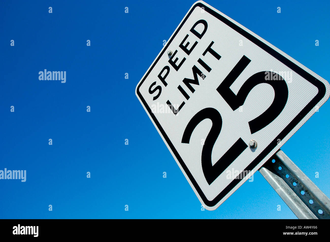 Speed Limit 25 sign on highway interstate freeway road street Stock ...