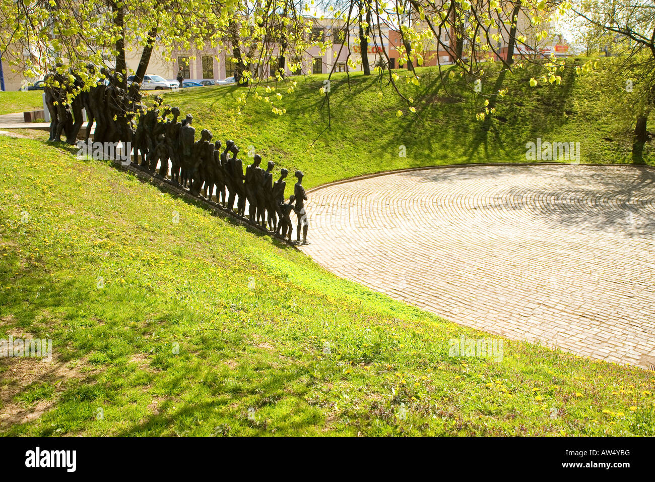 Holocaust memorial in Minsk Belarus at the massacre site of 5000 Jews ...