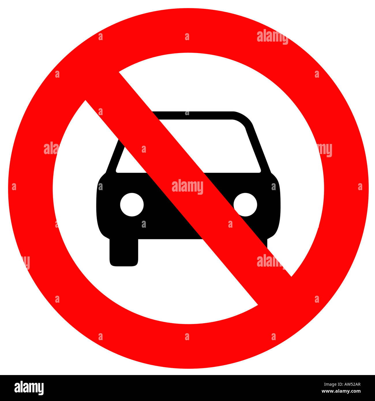 No cars allowed sign Stock Photo - Alamy