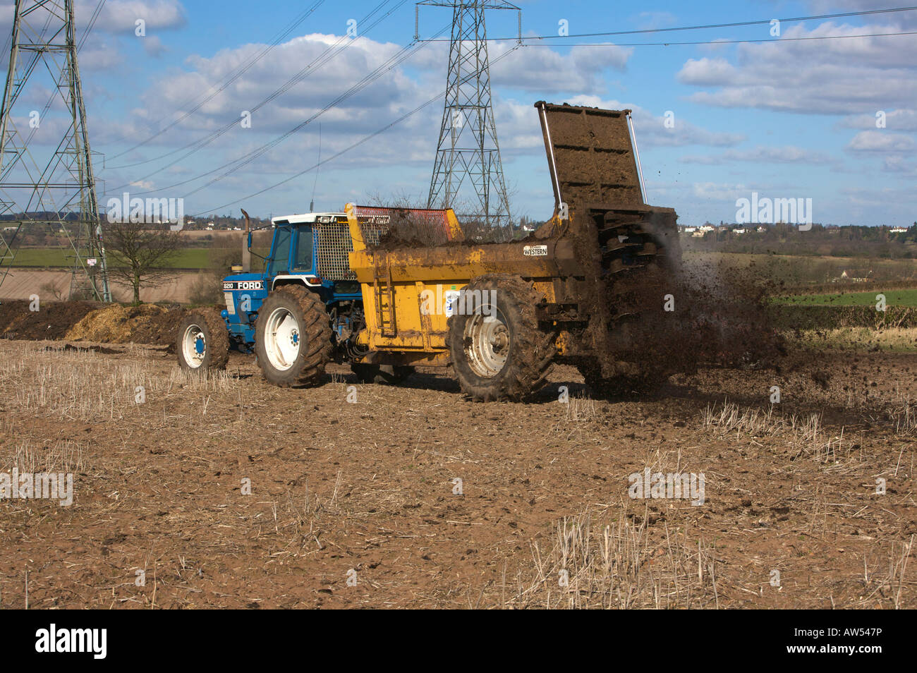 Ford 8210 Tractor Tractor Muck Spreading Stock Photo - Alamy