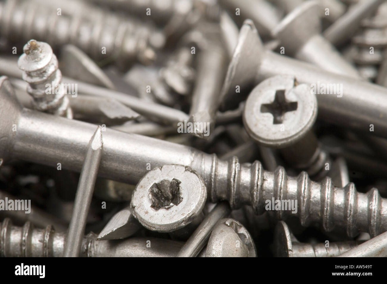 object on white tool screw close up Stock Photo - Alamy