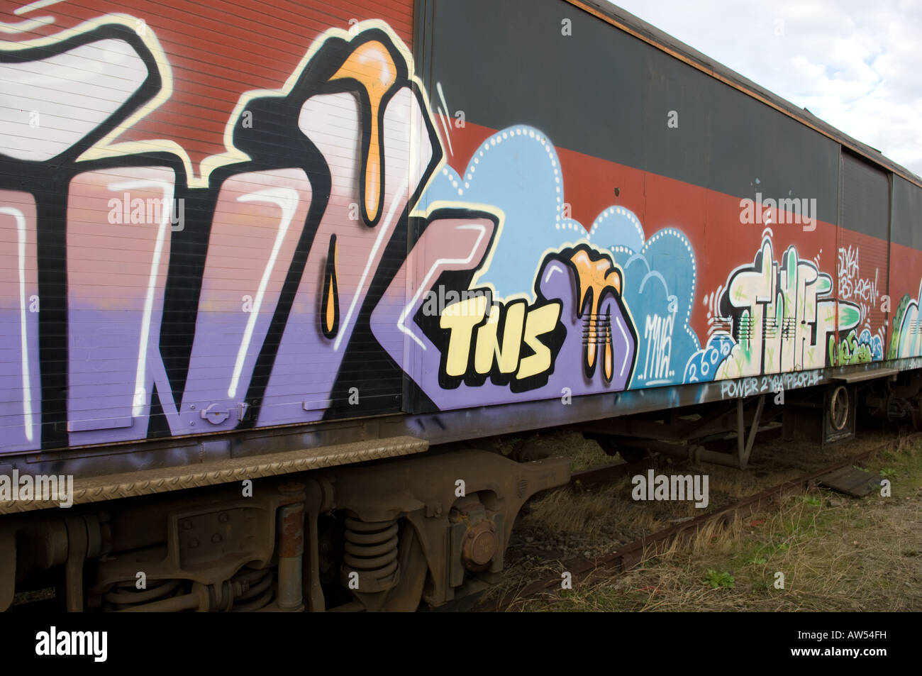 Graffiti on rolling stock Stock Photo - Alamy