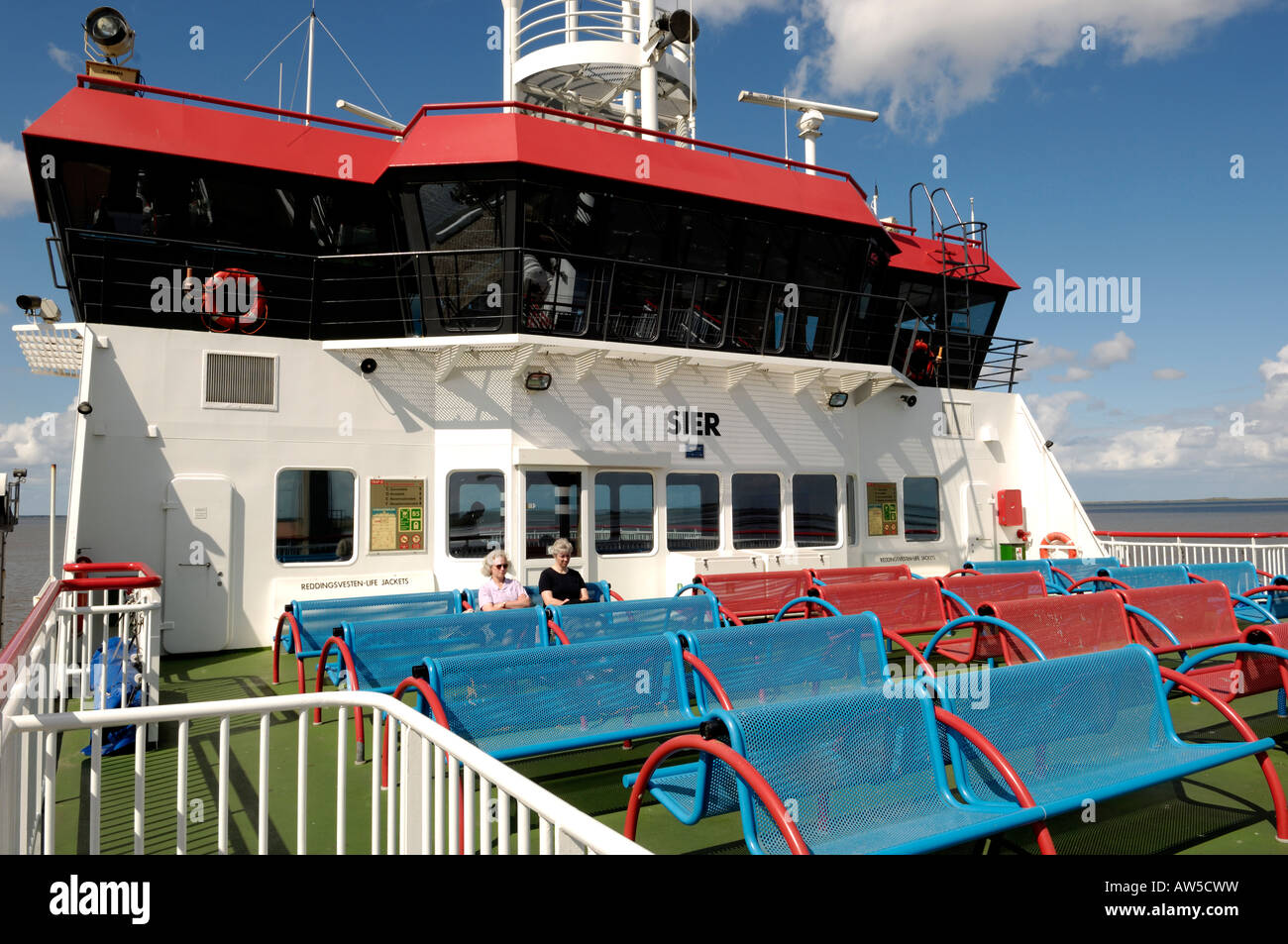 Boat ship ferry from Holwerd (Friesland) to Island Ameland Wadden 2007 ...
