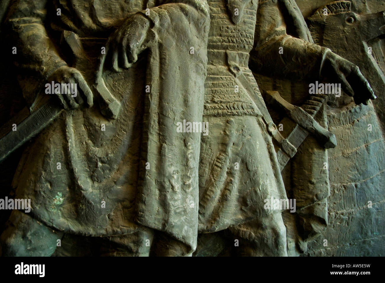 A bronze statue featuring knights with swords in Croatia Stock Photo ...