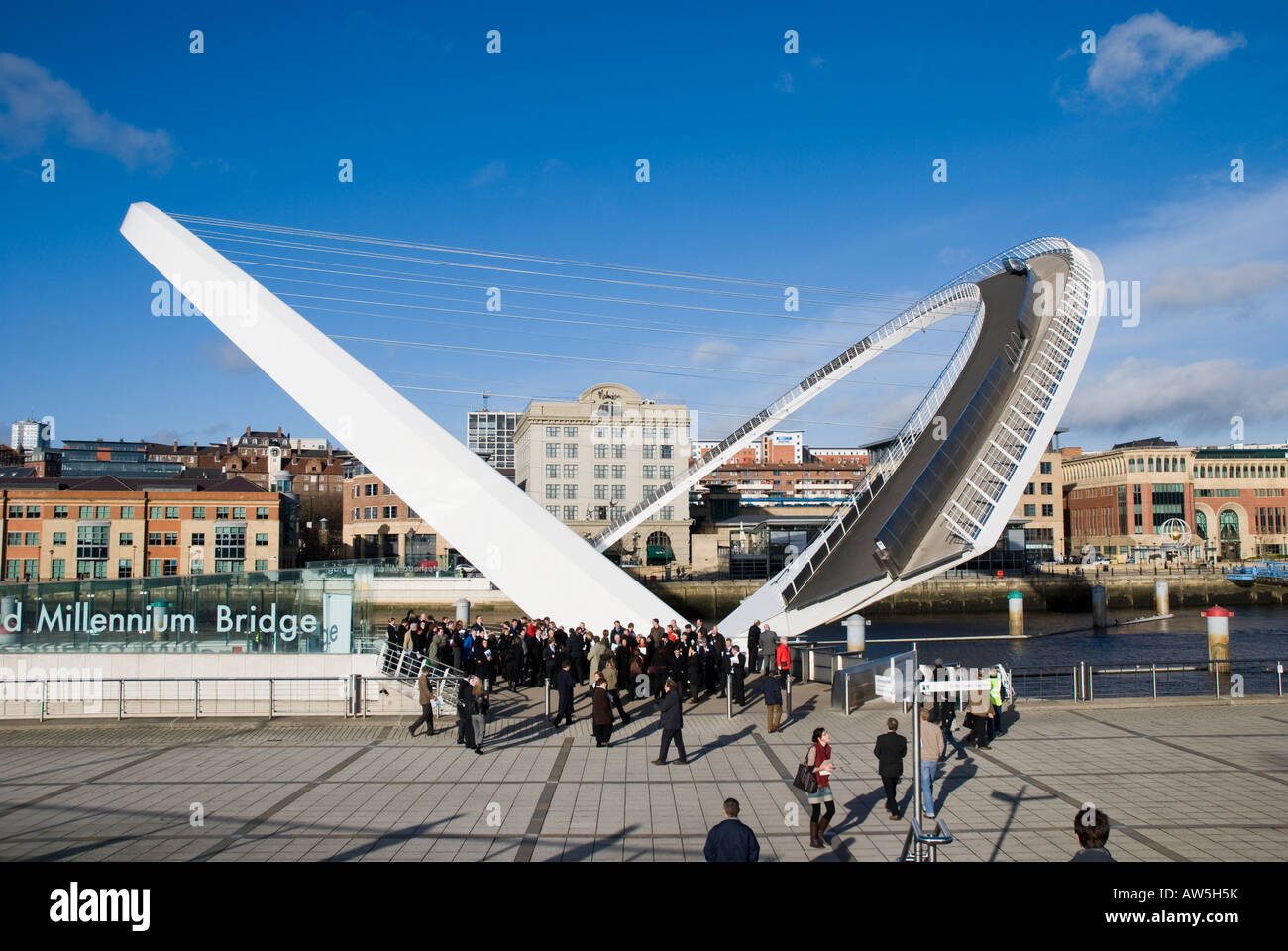 Gateshead Millennium Bridge Open Stock Photo - Alamy