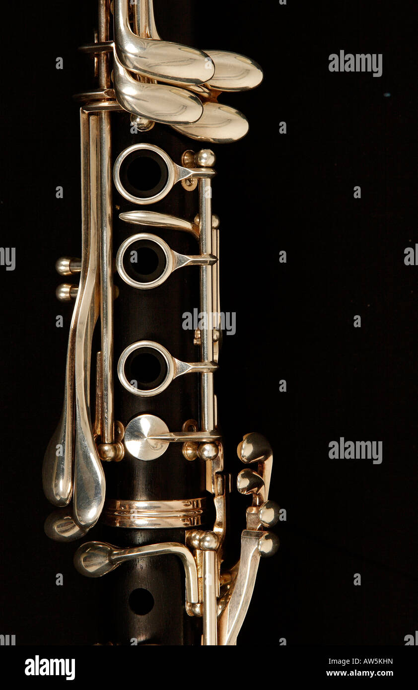 close up detail of a woodwind clarinet Stock Photo - Alamy