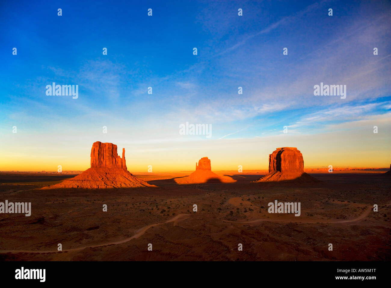 East and West Mittens Monument Valley Southern Utah USA Stock Photo - Alamy