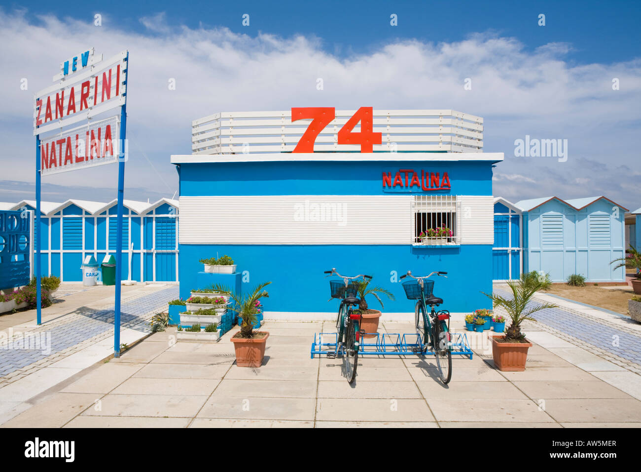 Private Bathing Lido sign Riccione near Rimini Italy Stock Photo - Alamy