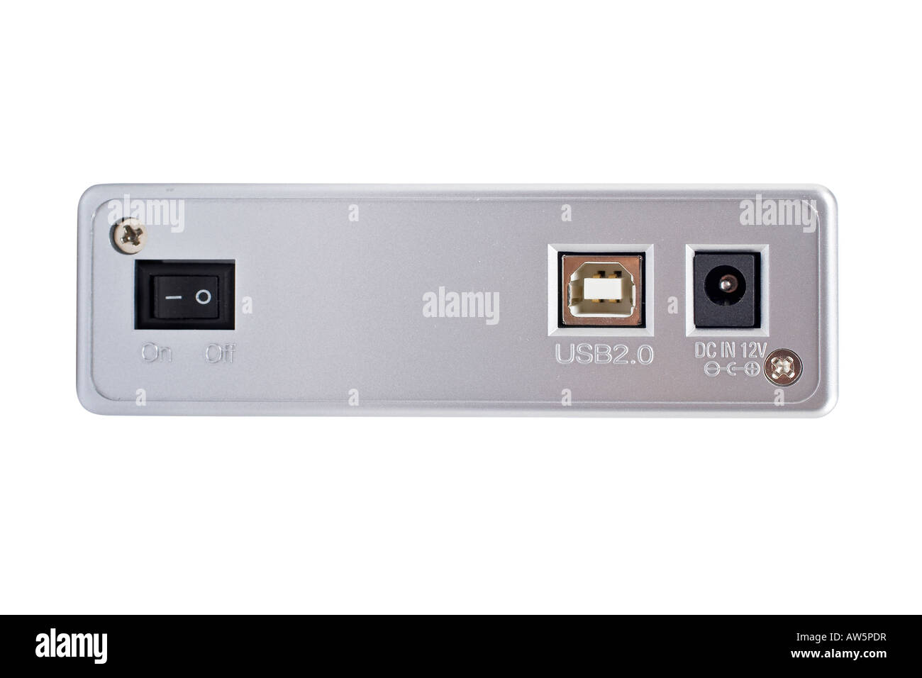 External hard drive isolated on white background Rear view Stock Photo ...