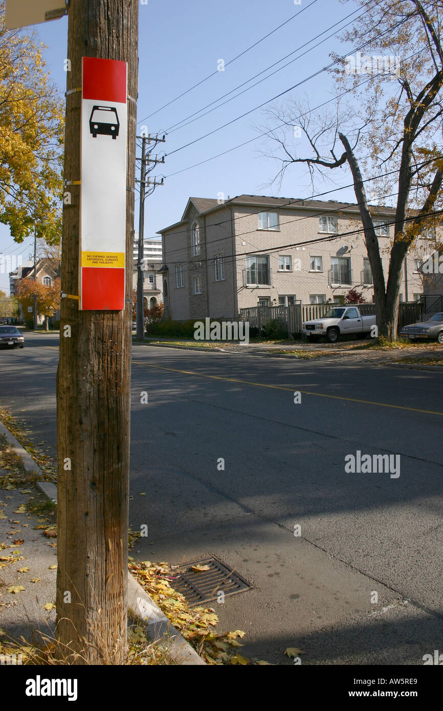 Bus stop in Autumn in Toronto Canada Stock Photo - Alamy