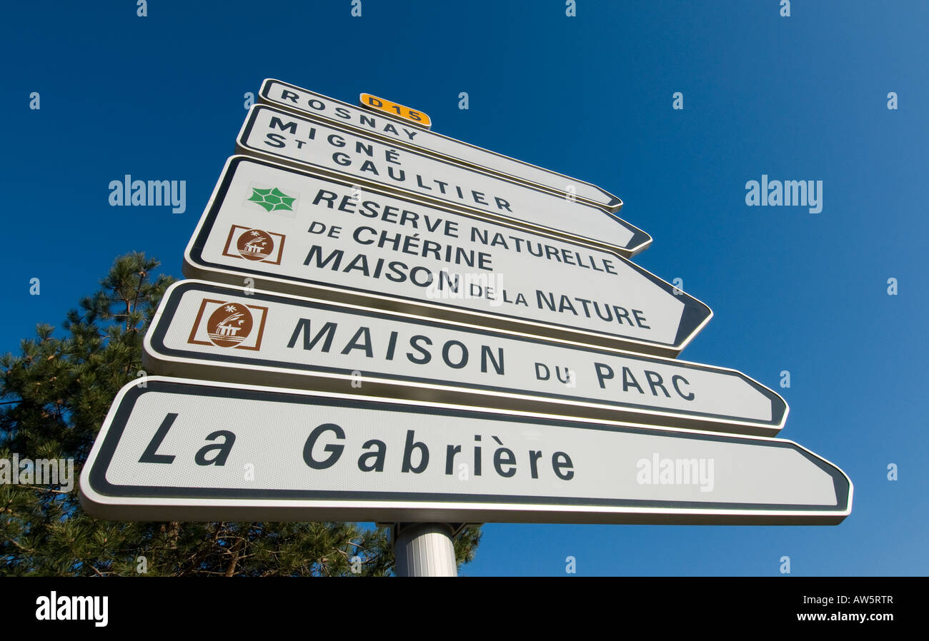 Town direction signs, France Stock Photo - Alamy
