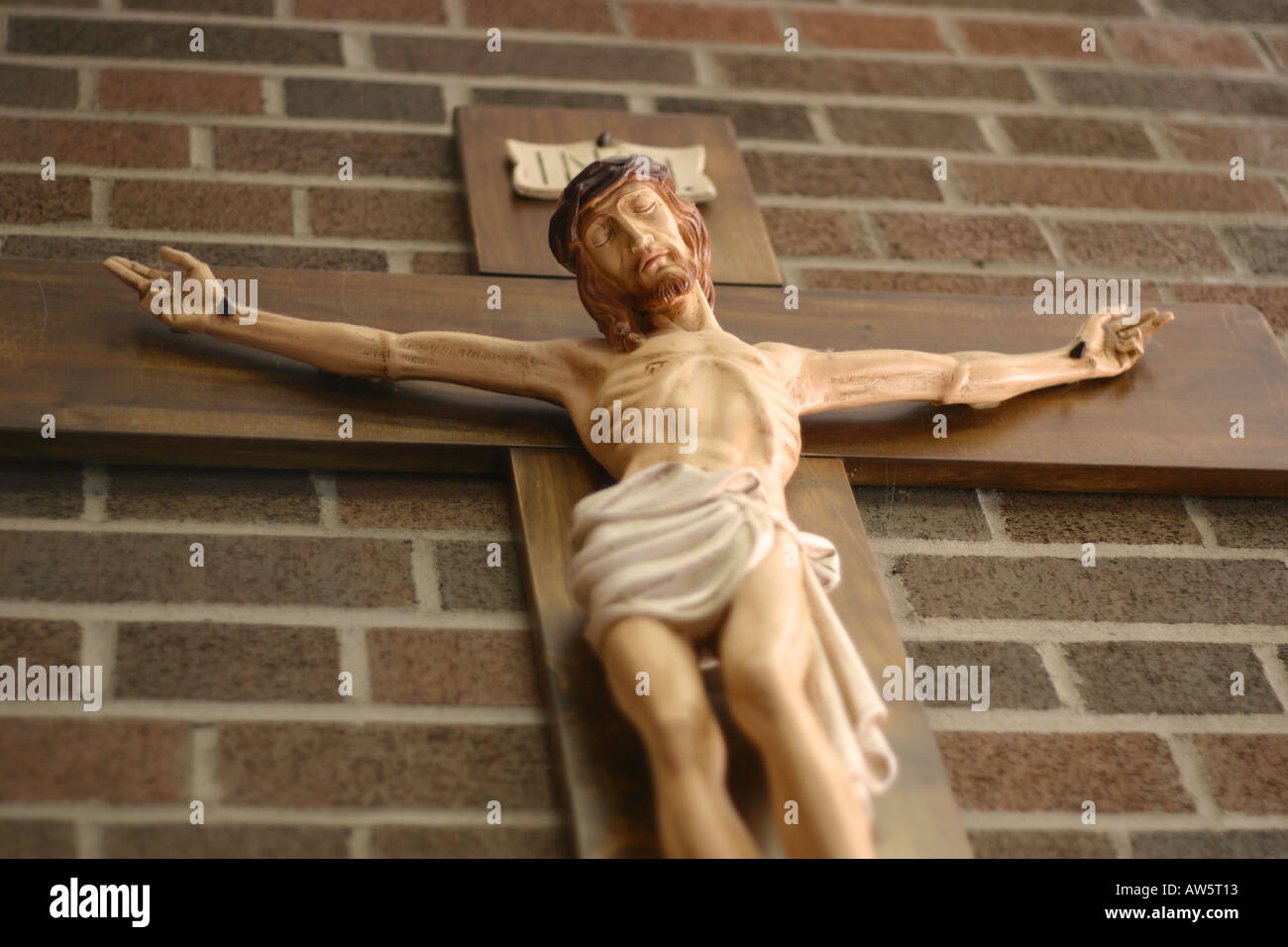 Jesus Christ on cross a crucifix Stock Photo - Alamy