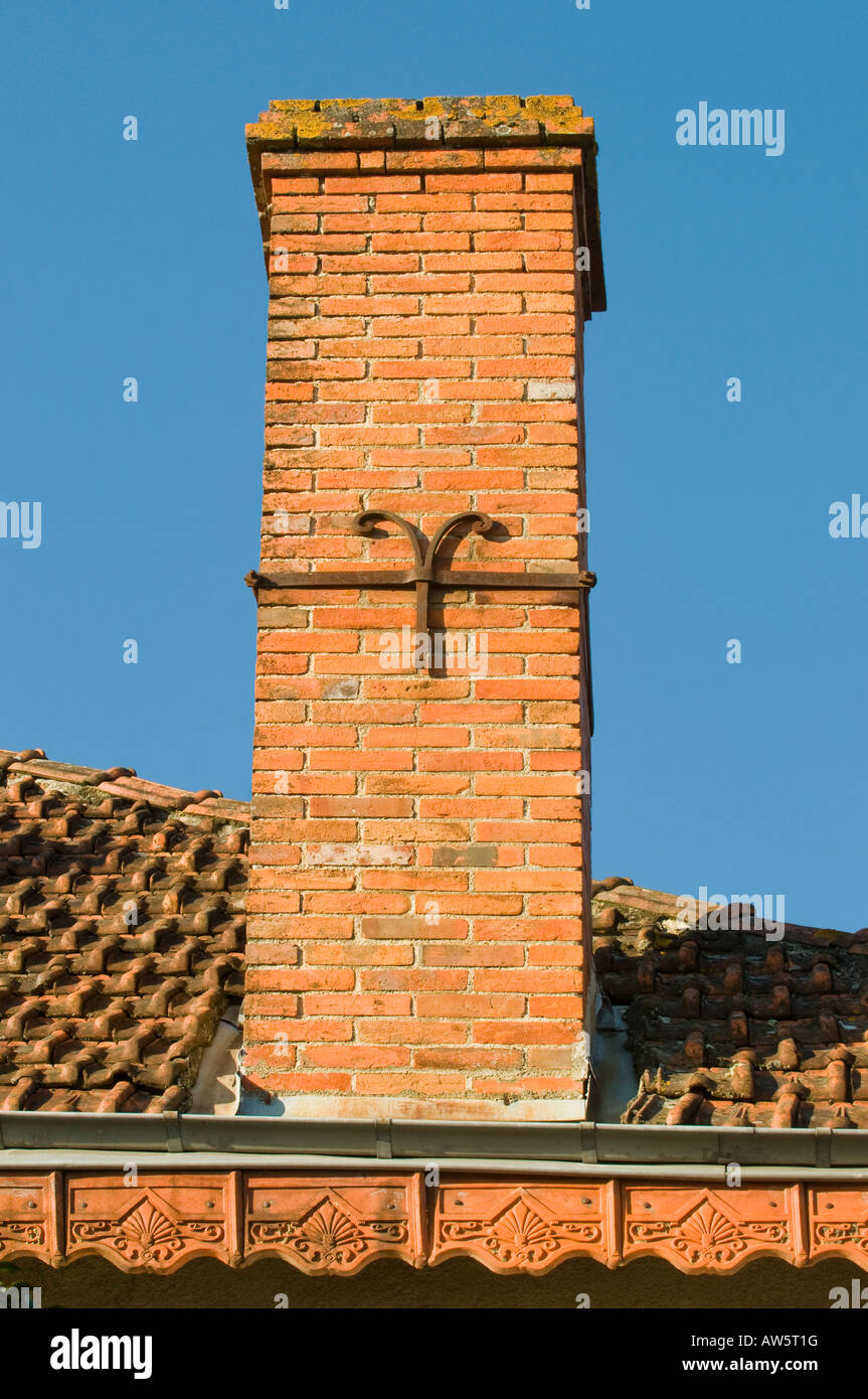 "Y" letter decorating chimney stack, France Stock Photo - Alamy