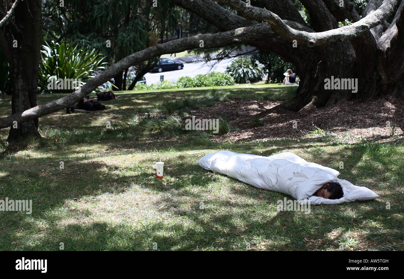 Sleeping in a park hi-res stock photography and images - Alamy