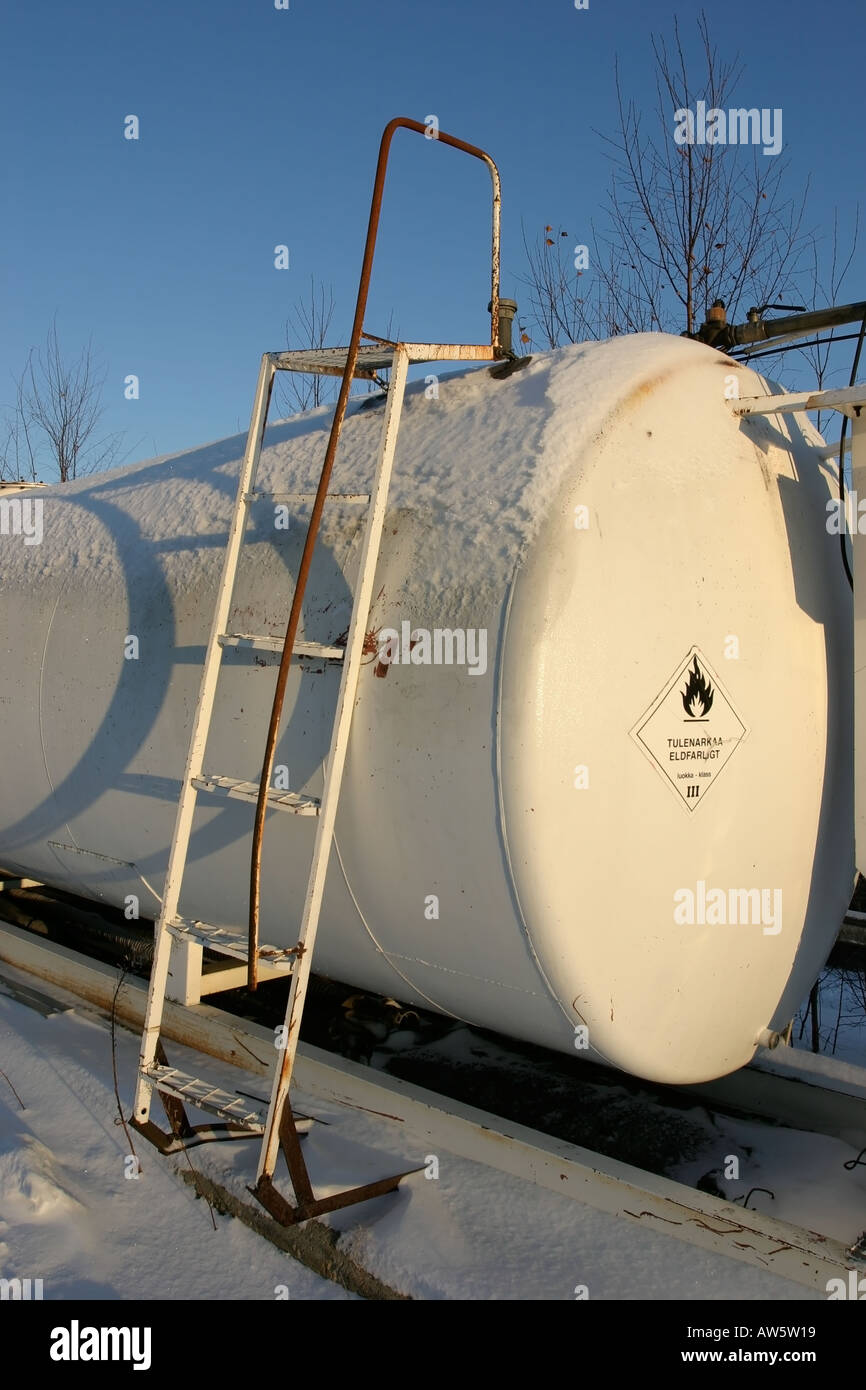 White storage tank outdoors Stock Photo - Alamy