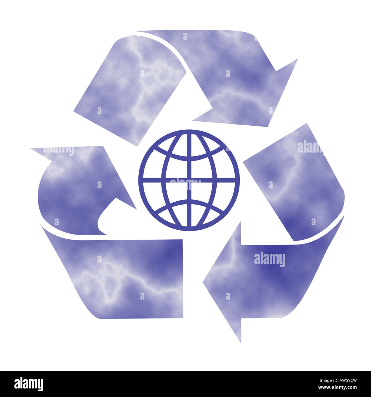 Recycling symbol around globe Cut Out Stock Images & Pictures - Alamy
