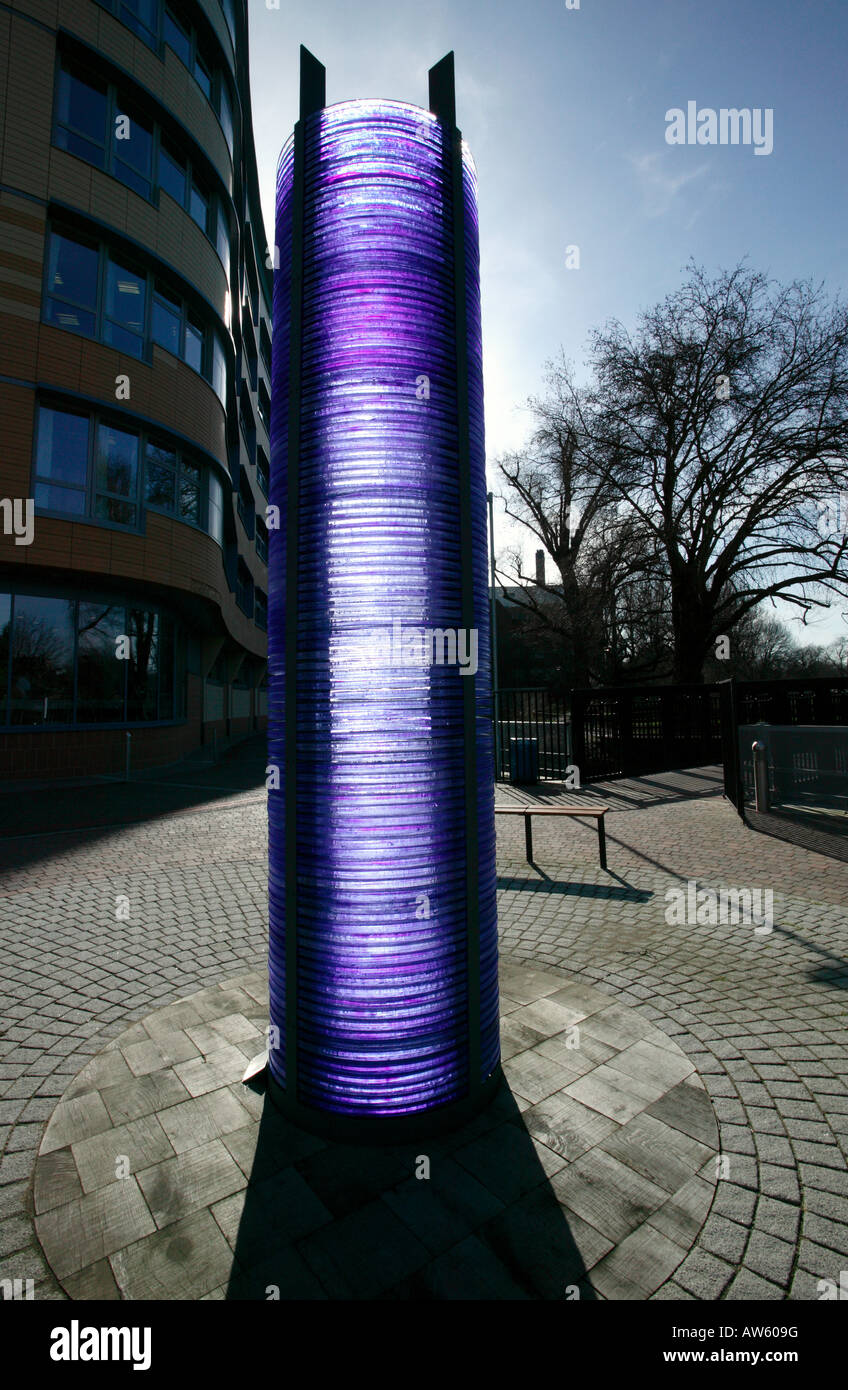 A backlit shot of the 'Blue Well', a permanently sited and site ...
