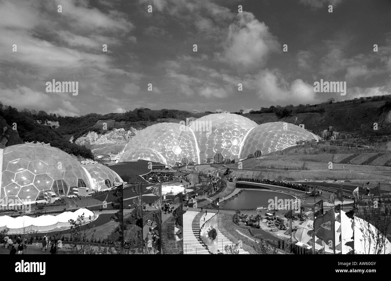 views of the eden project architectural details of the sphere with high ...