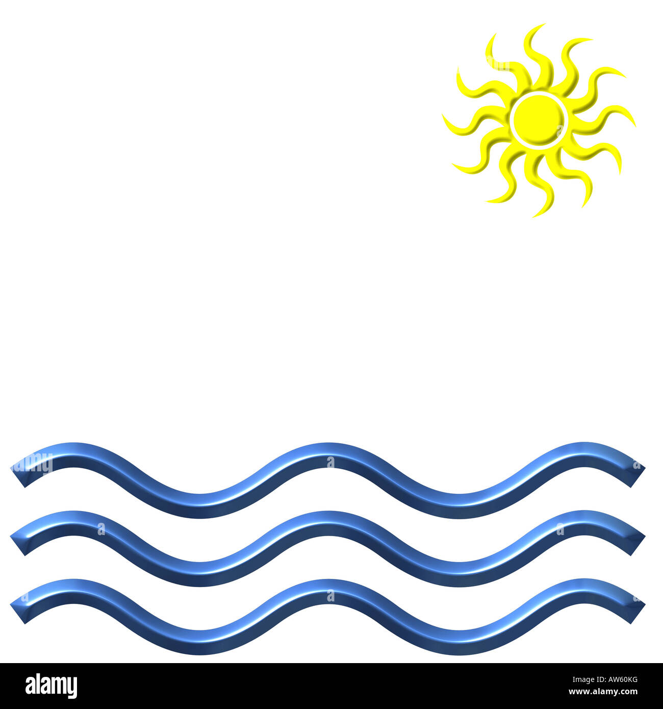 Sea and sun isolated in white Stock Photo - Alamy