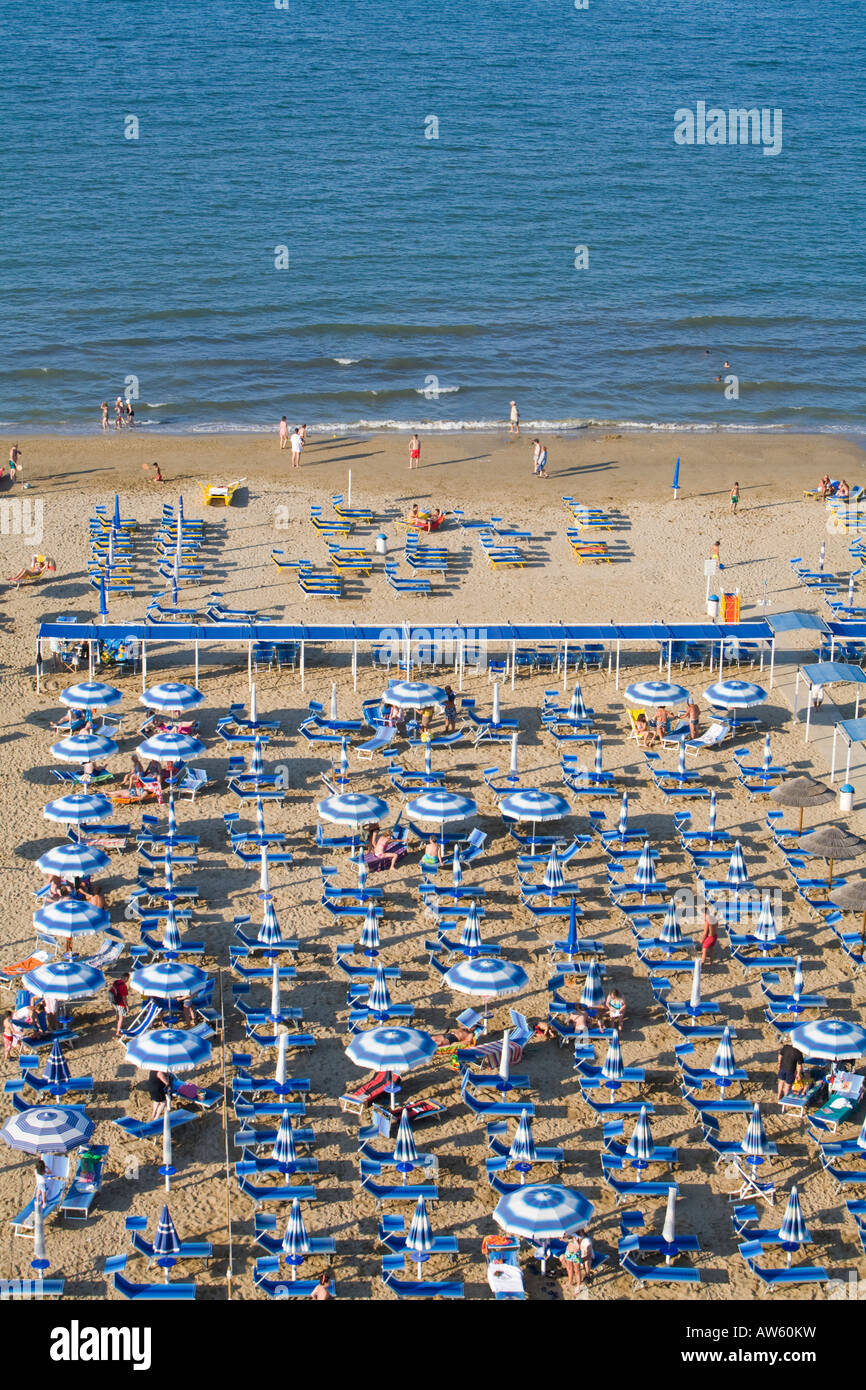 Rimini and Riccioni beaches Emilia Romagna Italy Stock Photo - Alamy