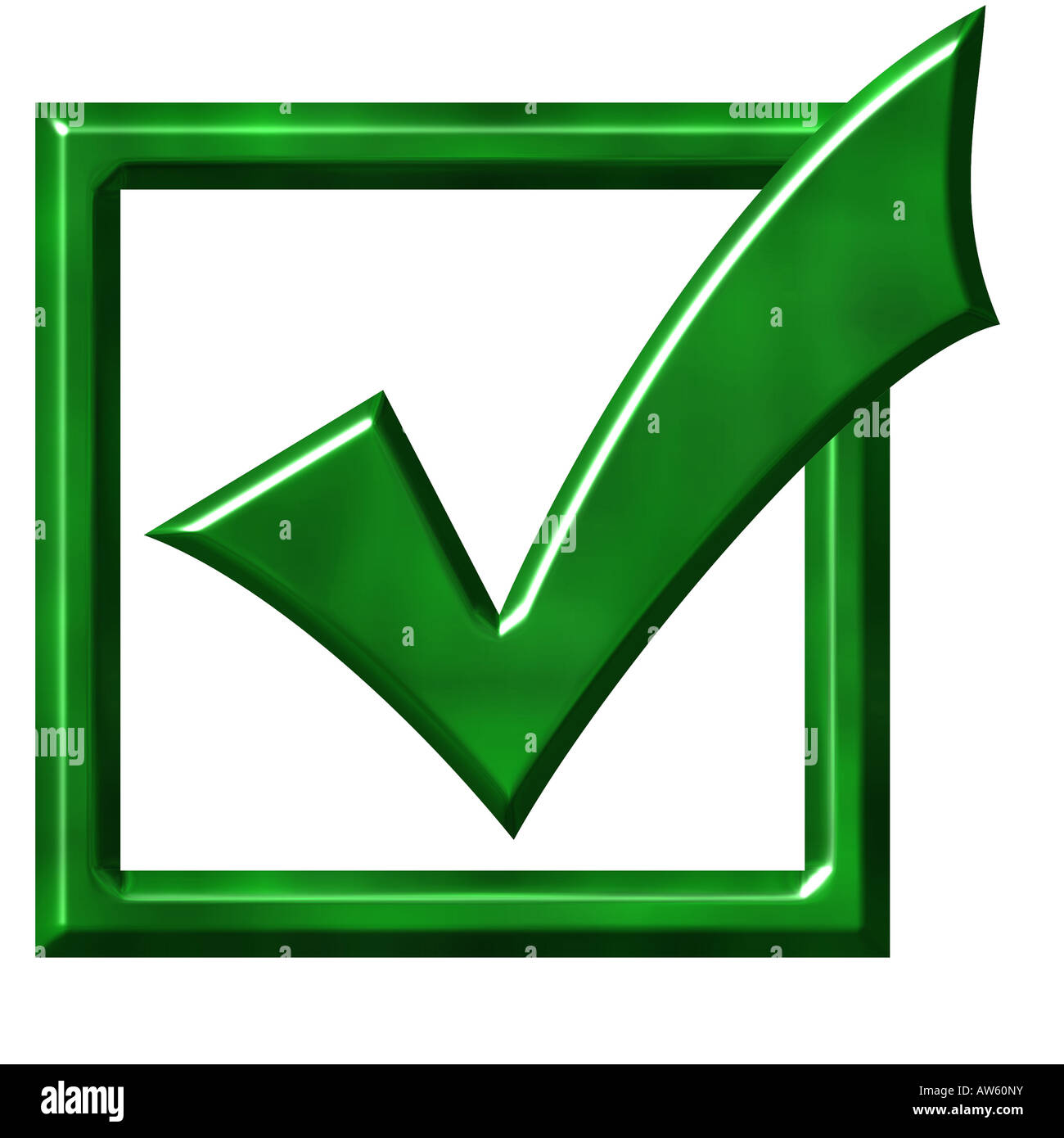 3d ticked box Stock Photo - Alamy