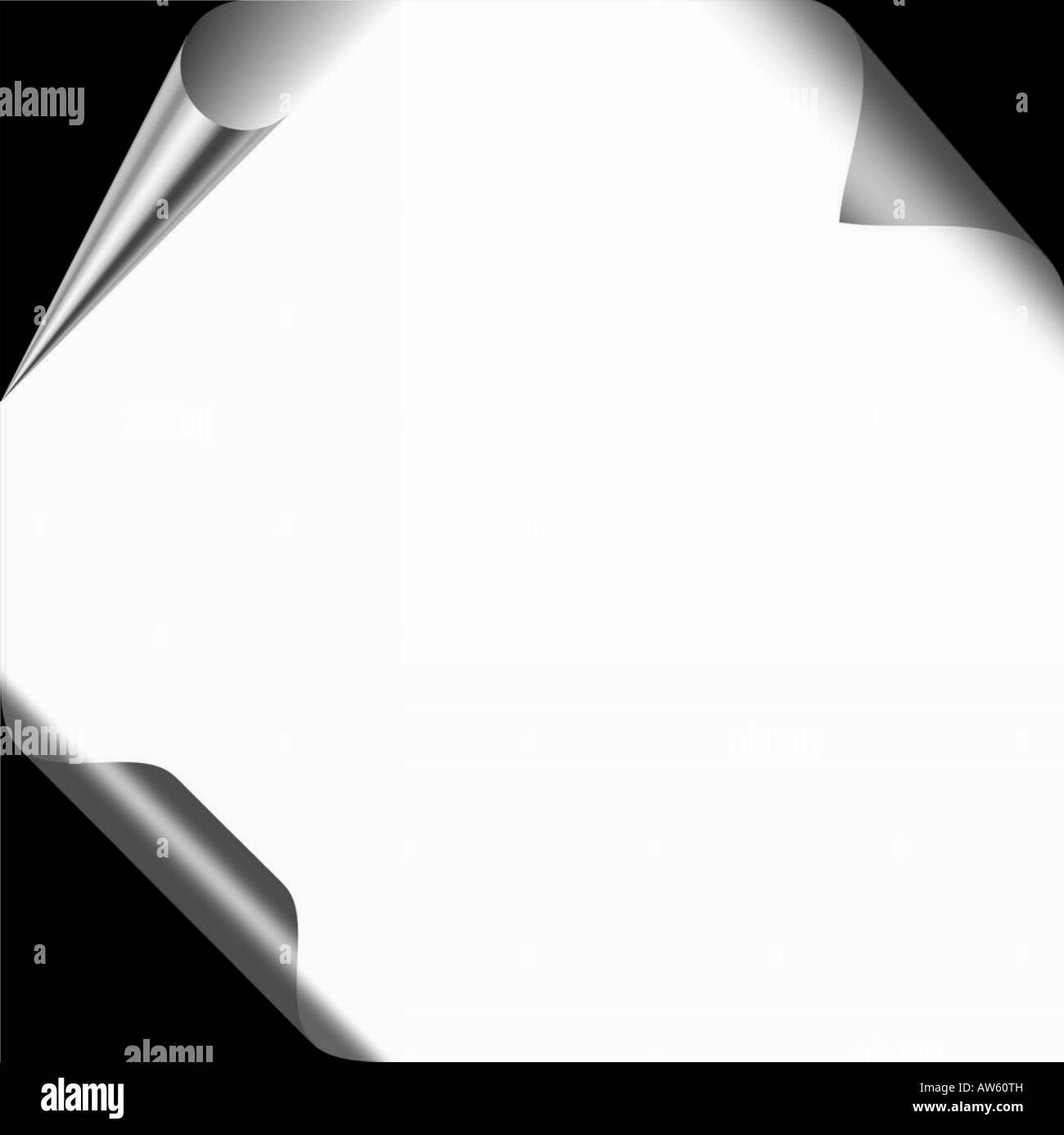 Page with three different paper curls Stock Photo - Alamy