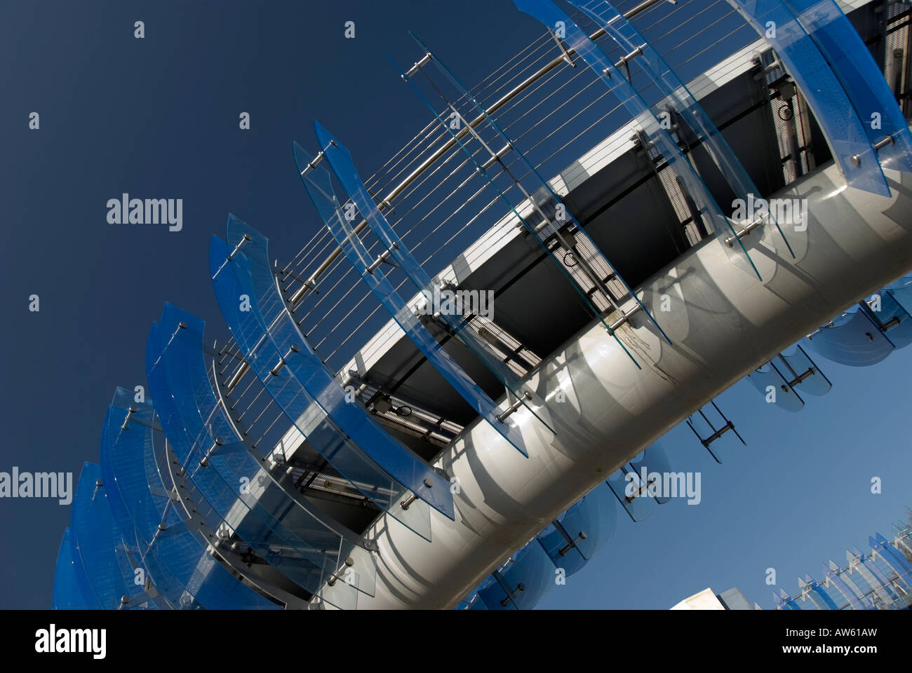 coventry city centre blue foot bridge which leads to the transport ...