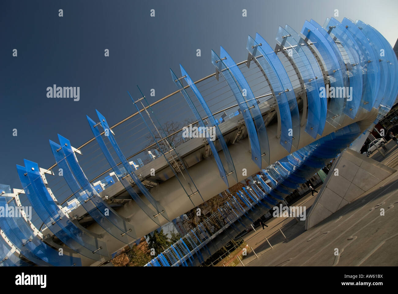 coventry city center blue foot bridge which leads to the transport ...