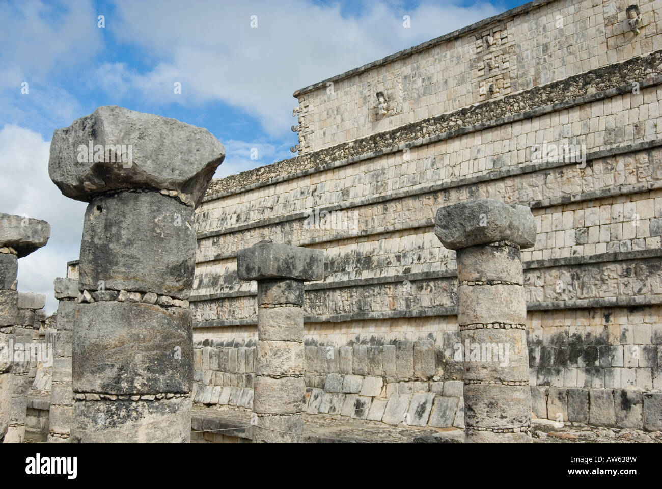 The Temple of Warriors from The Temple of a Thousand Columns Chichen ...
