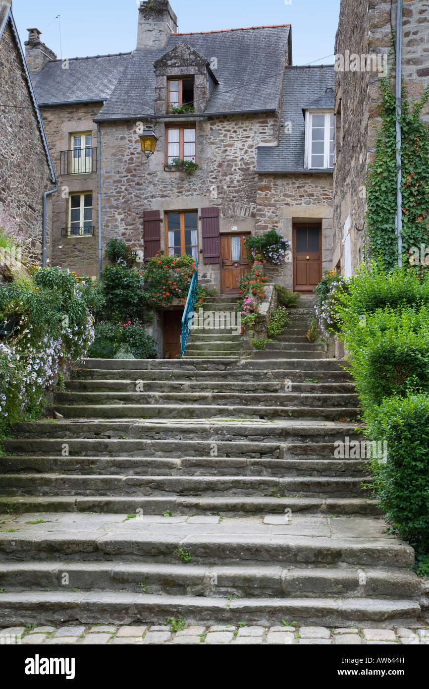 street in the village of Lehon Brittany Stock Photo - Alamy