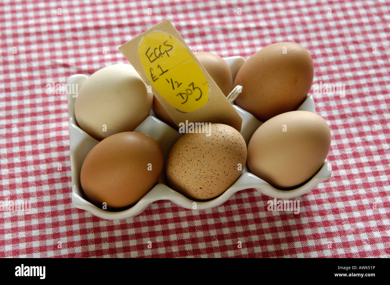 A tray of six fresh eggs for sale. UK Stock Photo - Alamy