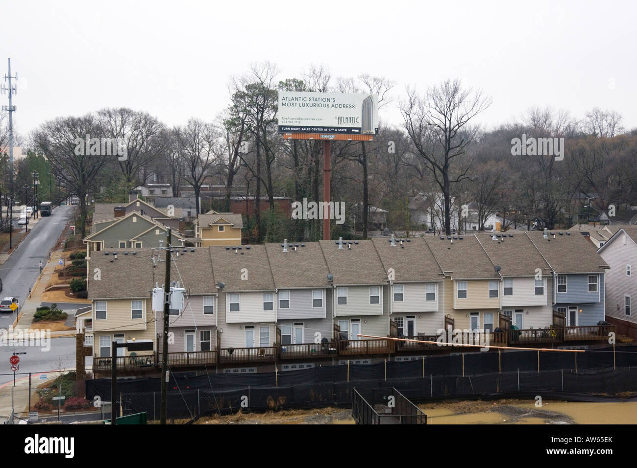 Down town atlanta GA Georgia reflection of rush hour traffic in high ...
