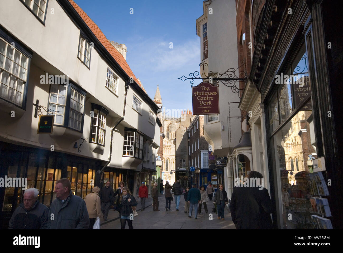 York street with York Minster in background Stock Photo - Alamy