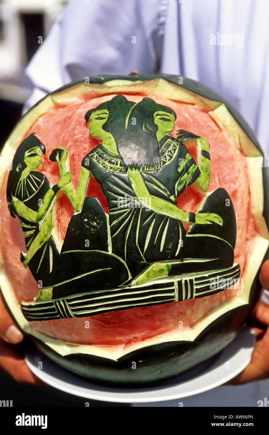 north africa egypt red sea hurgada a decorated water melon Stock Photo ...
