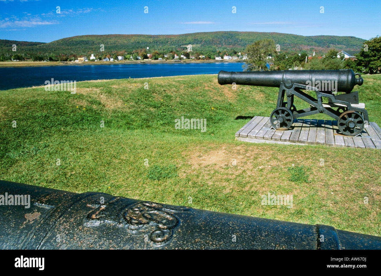 Cannons at Fort Anne National Historic Park, Nova Scotia, Canada Stock ...