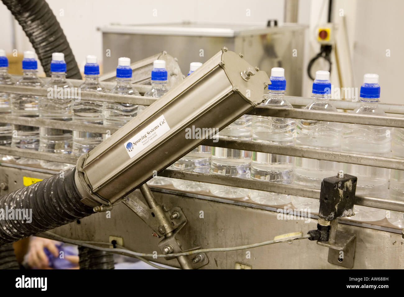 Plastic Water bottle still sparkling labelling process line. "Princess ...