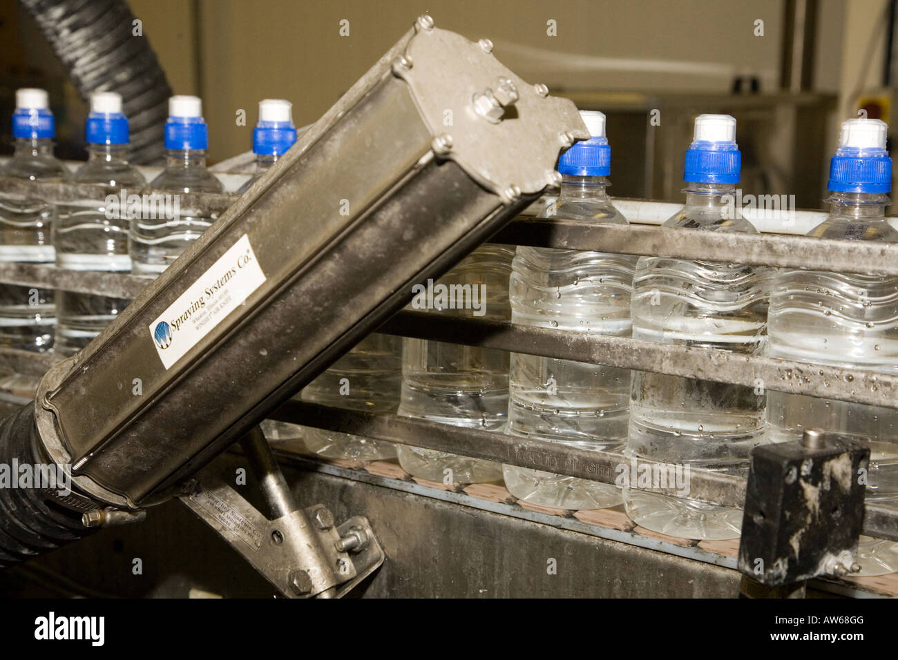 Plastic Water bottle still sparkling labelling process line. "Princess ...