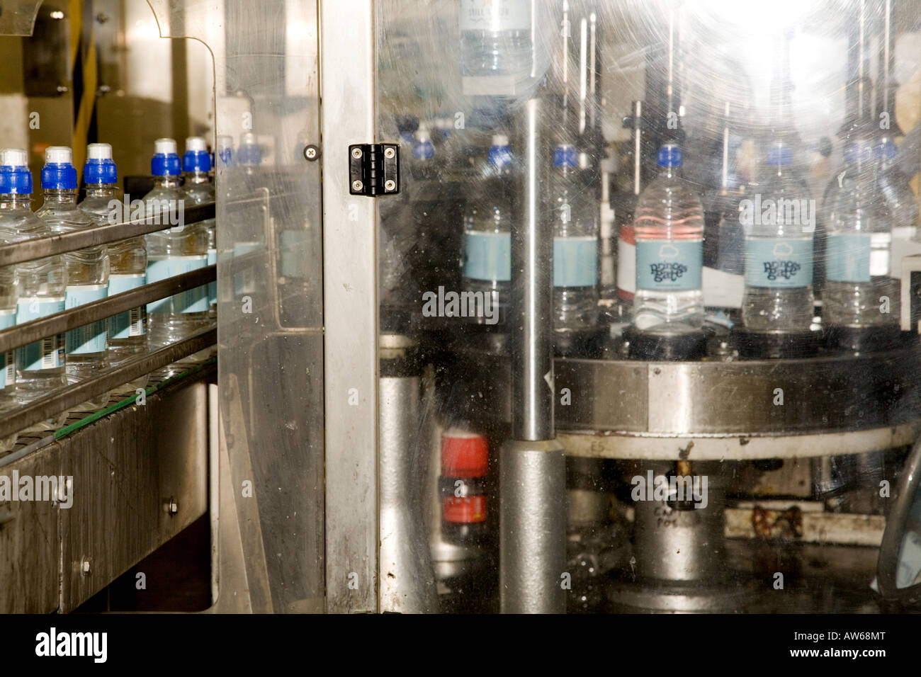 Plastic Water bottle still sparkling labelling process line. "Princess ...