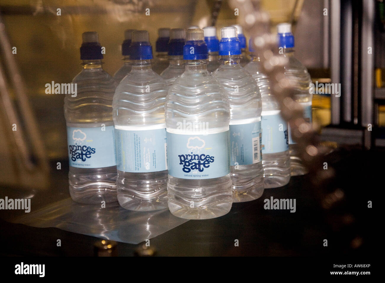 Plastic Water bottle still sparkling labelling process line. "Princess ...