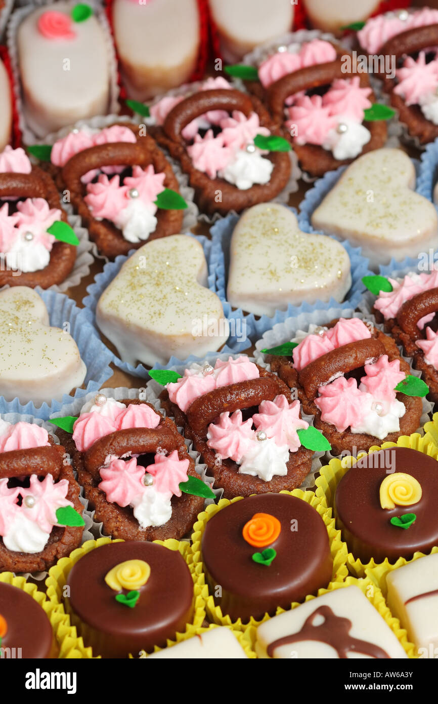many different colorful chocolate cookies Stock Photo - Alamy