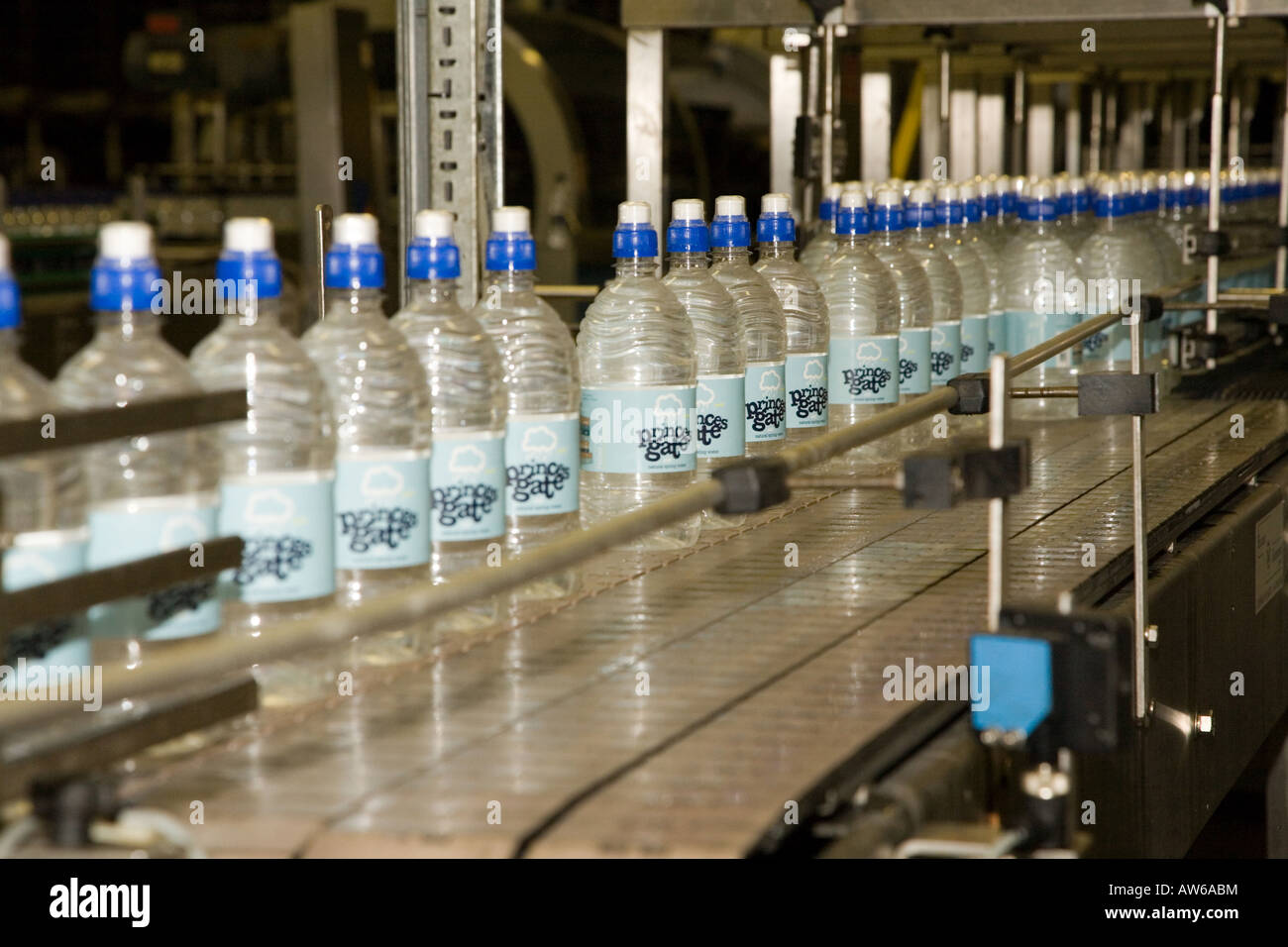 Plastic Water bottle still sparkling labelling process line. "Princess ...