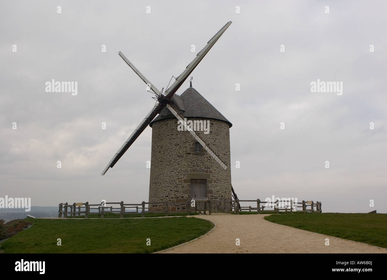 Windmill near Mount Saint Michel in Northern France restored by grant ...