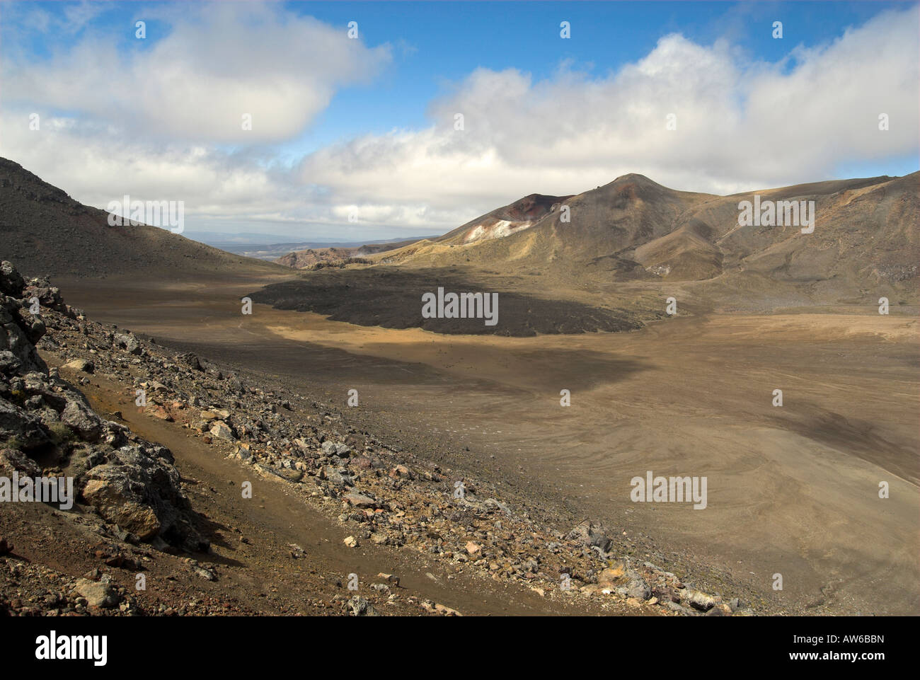 Central Crater arear towards Mt Tongariro, North Island, New Zealand ...